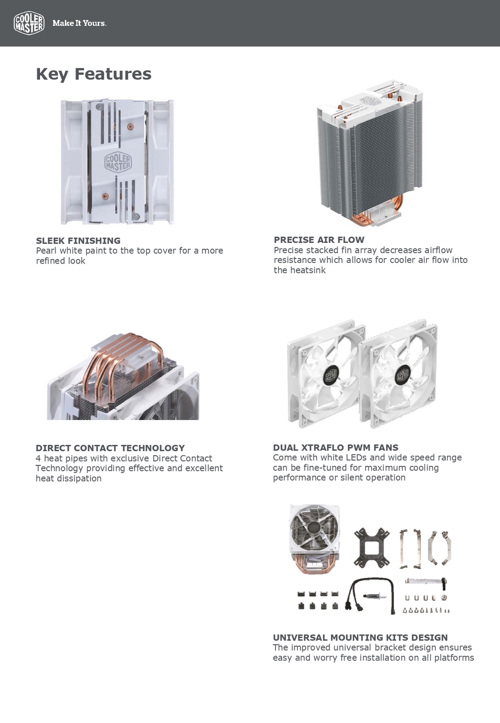 Cooler Master HYPER 212 WHITE LED TURBO CPU COOLER (RR-212TW-16PW-R1 ...