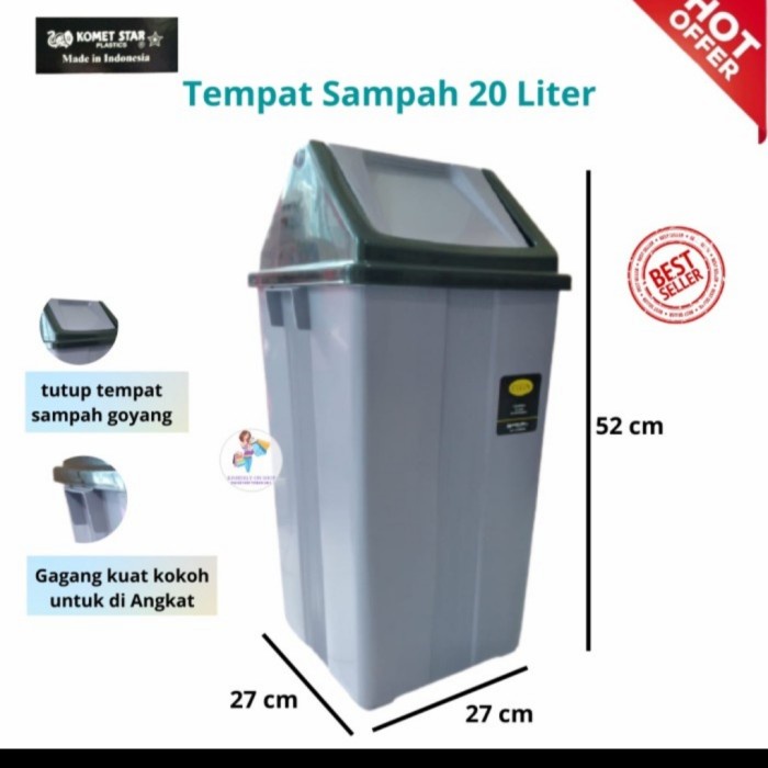 Comet Trash Can 20 Liter Shake Trash Box Office Cafe Restaurant Hotel ...