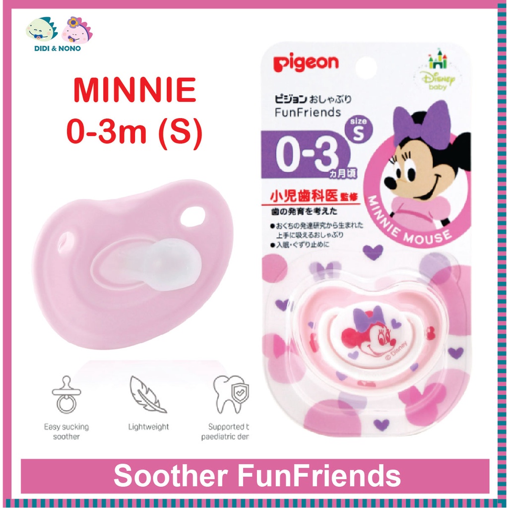 Pigeon FunFriends Disney Soother - Mickey Minnie (S/M/L) Puting Kosong Bayi | Shopee Malaysia