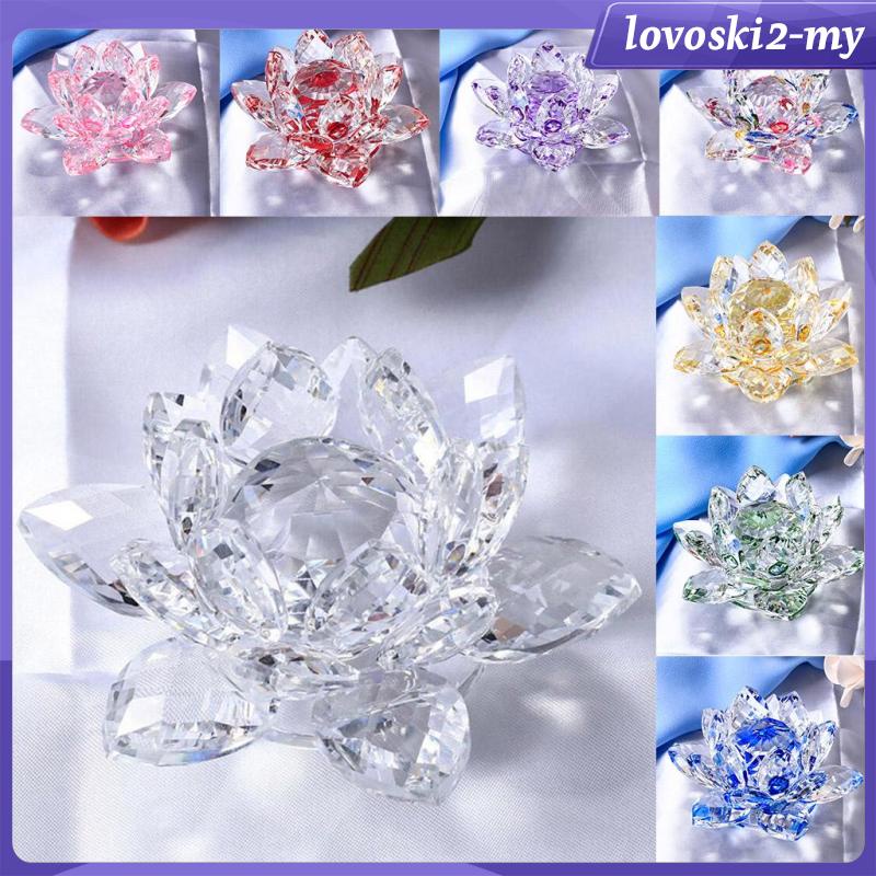 [LovoskiacMY] Crystal Figurine Collectibles Lotus Flower Model Wedding ...