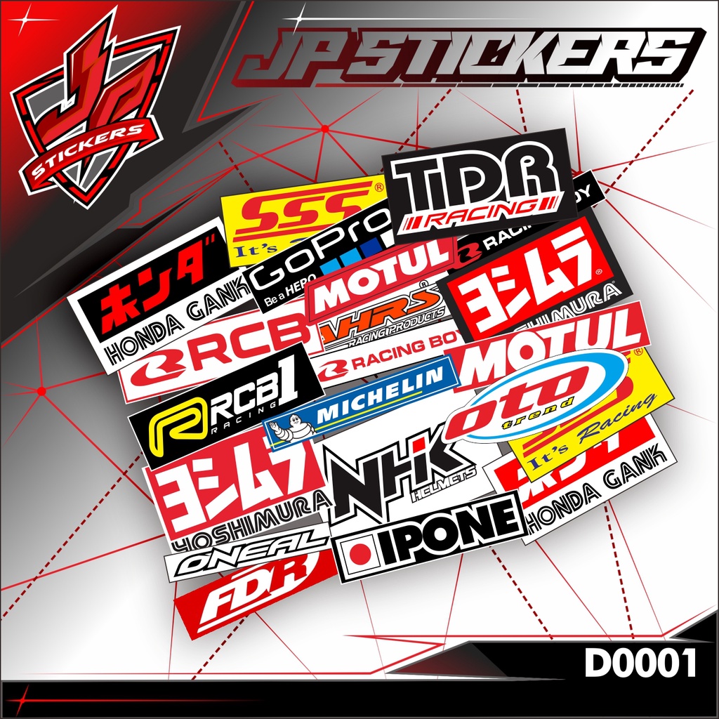 Free LAMINATED RACING LOGO STICKER PACK | Shopee Malaysia