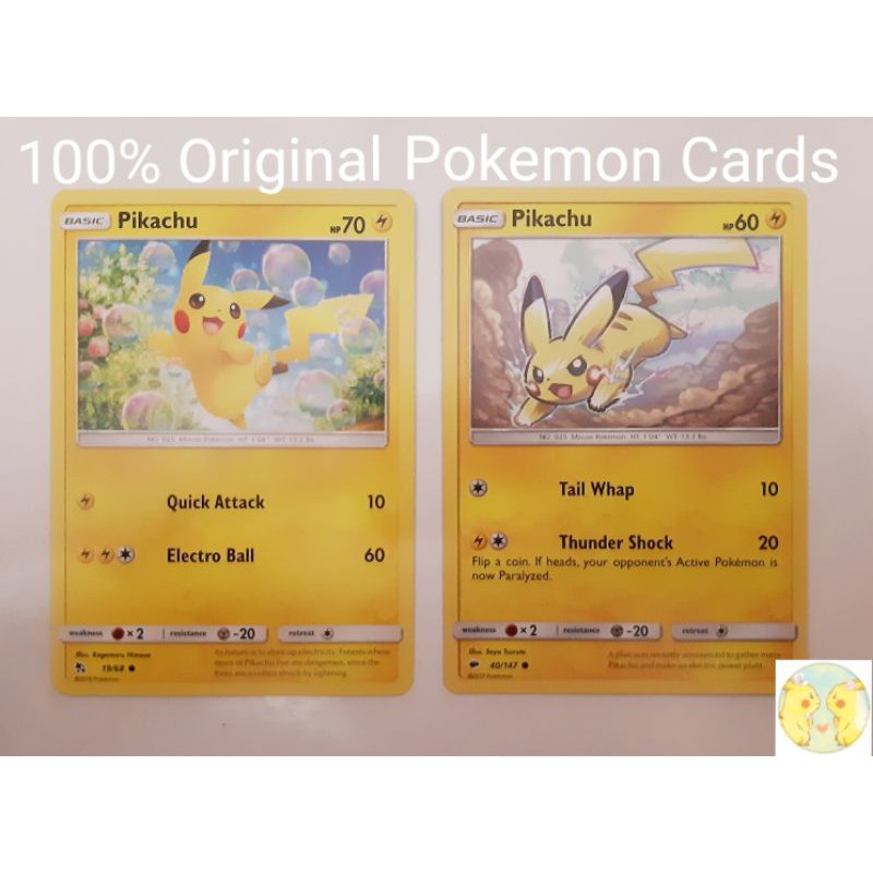 Pokemon card TCG: Pikachu 40/147 100%Original Pokemon Cards (non-holo ...