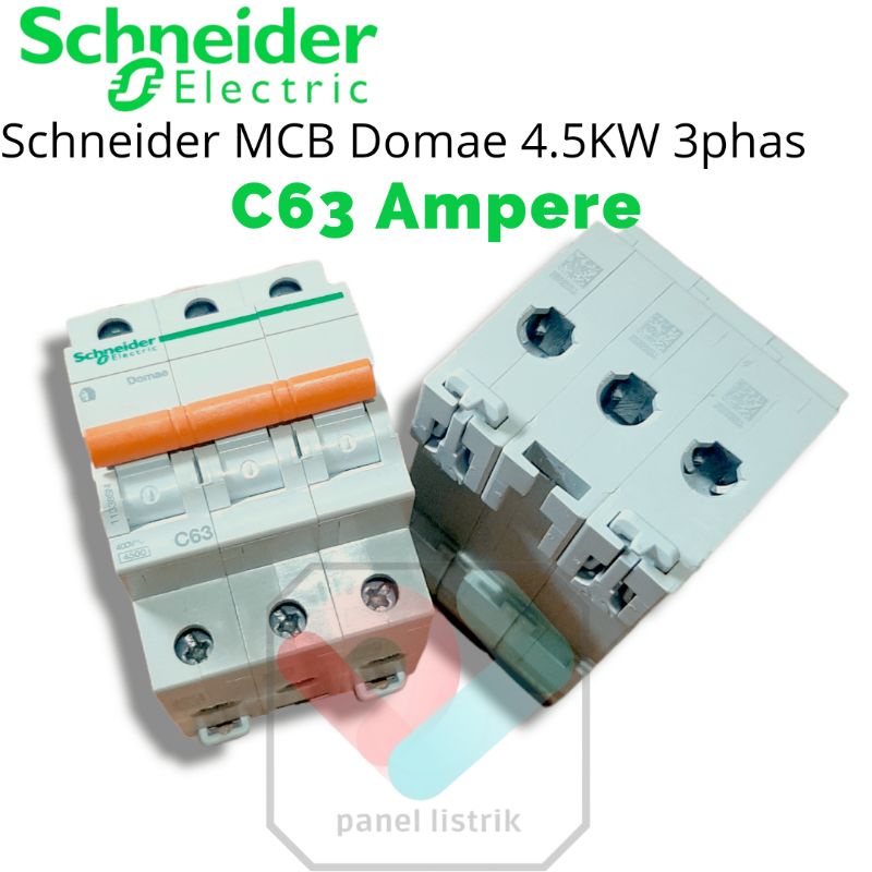 Schneider Domae Mcb 3 Phase 63a / 3Phase 63a / ORIGINAL SNI Mini Circuit Breaker Electric SNI ...