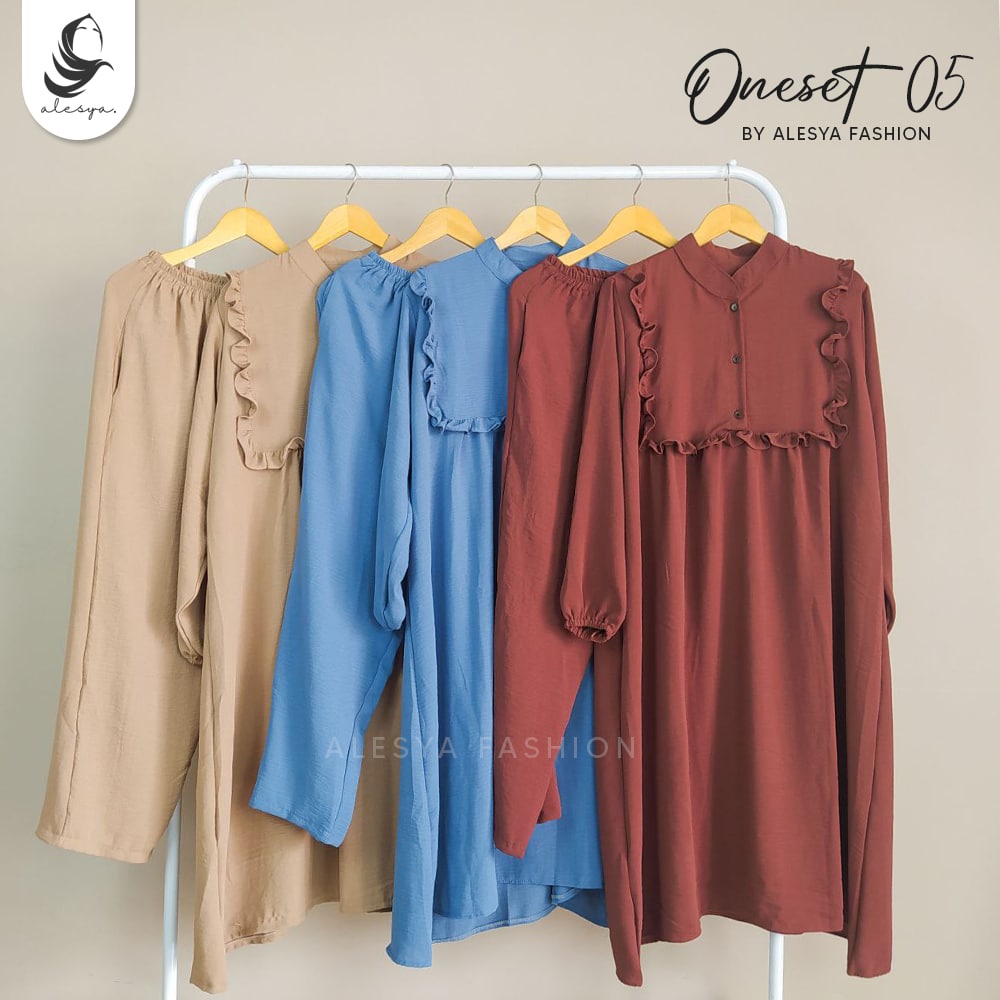 One Set 05 - Crinkle Airflow One Set Korean Tunic Daily Outfit | Shopee ...