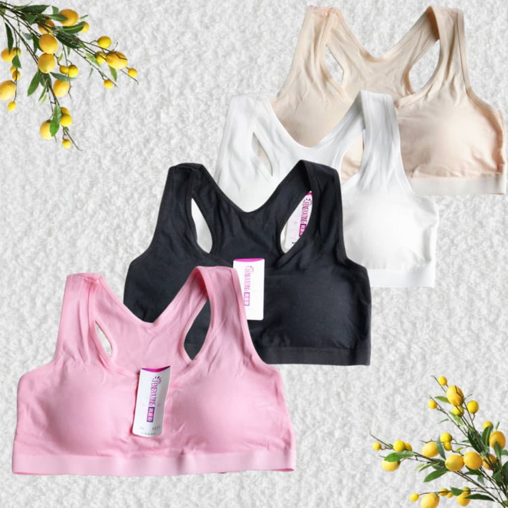 Student Soft Wireless Vest Bra For Teenage Girls Training Bra Baju ...