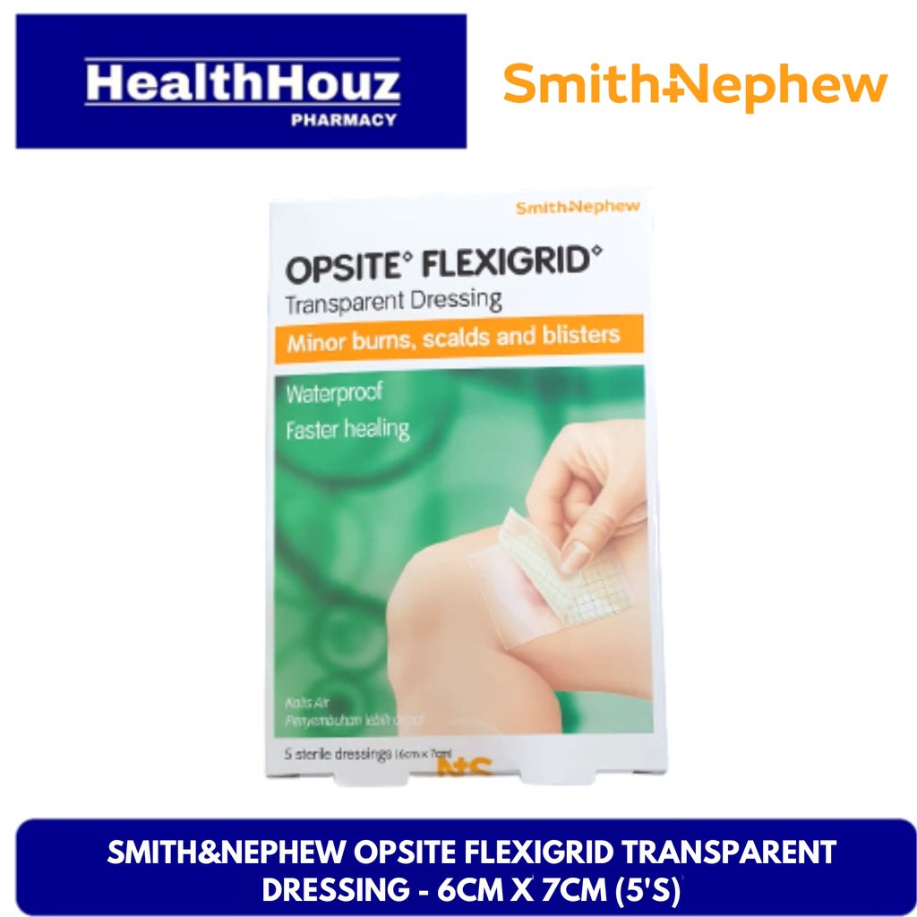 Smith&Nephew OPSITE FLEXIGRID Transparent Dressing - 6cm x 7cm (5's ...