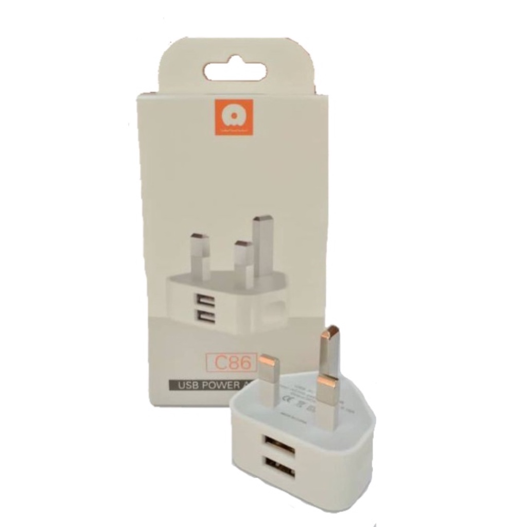 WUW C86 Dual port USB Power Adapter 2.4A Charger | Shopee Malaysia