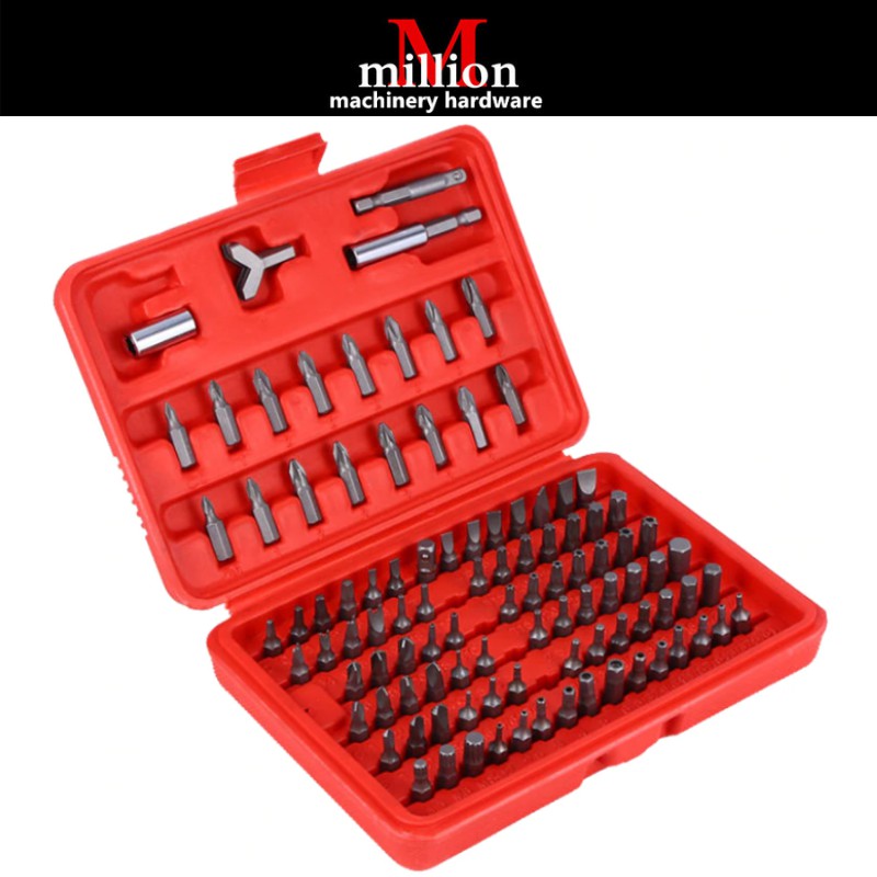 millionhardware - 100pcs Chrome Security Bit Tool Set Torx Hex Drill ...