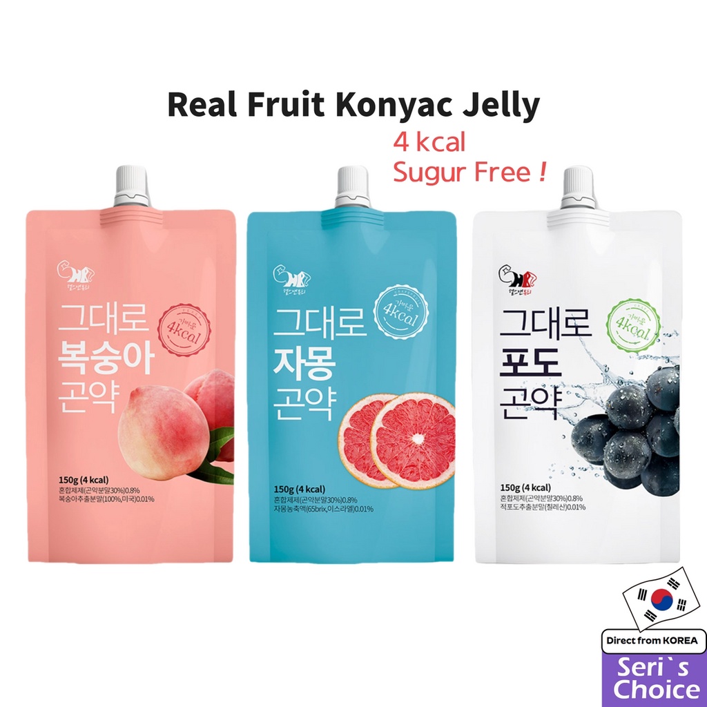 Korea Real Fruit Konjac Jelly 1pack 150g (Peach / Grape / Grapefruit) Korea Healthy Food 韩国 胶原蛋白 ...