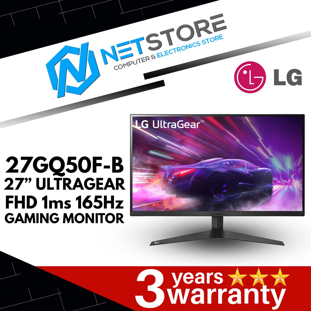 LG 27GQ50F-B 27” ULTRAGEAR FHD 165Hz 1ms GAMING MONITOR - 27GQ50F-B ...
