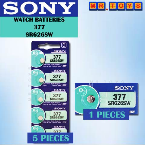 SONY 377 SR626SW Cell Batteries 1.55V Coin Lithium Watches1 Biji ...