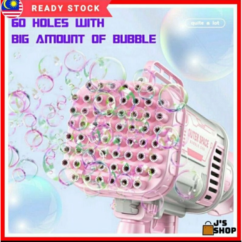 JsShop 60 Hole Rocket Cylinder Bubble Blaster Blowing Bubbles Toy ...