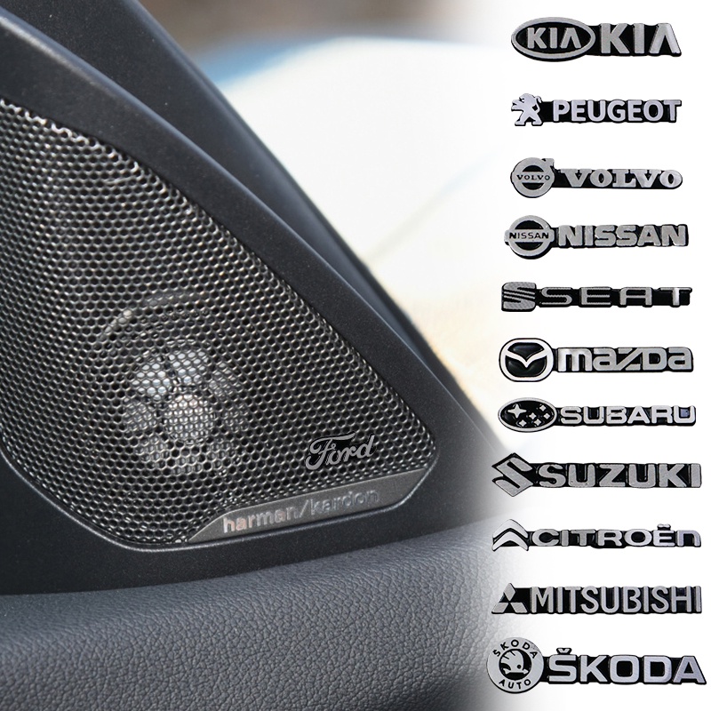 4pcs/10pcs Aluminum Car Audio Sticker 3D Car Emblem Speaker Sticker Car ...