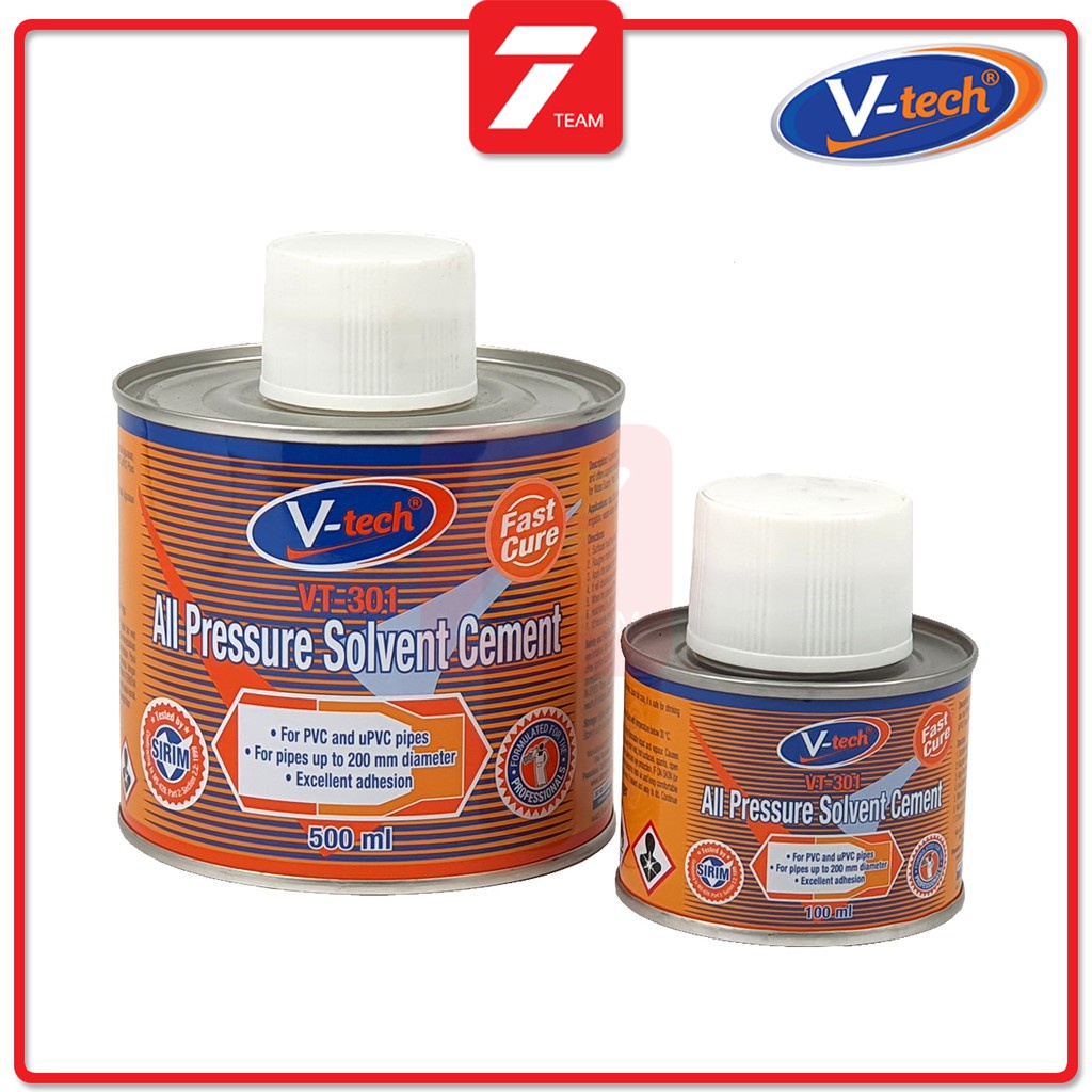 VT-301 V-Tech All Pressure Solvent Cement (Fast Cure) (100ML / 500ML ...