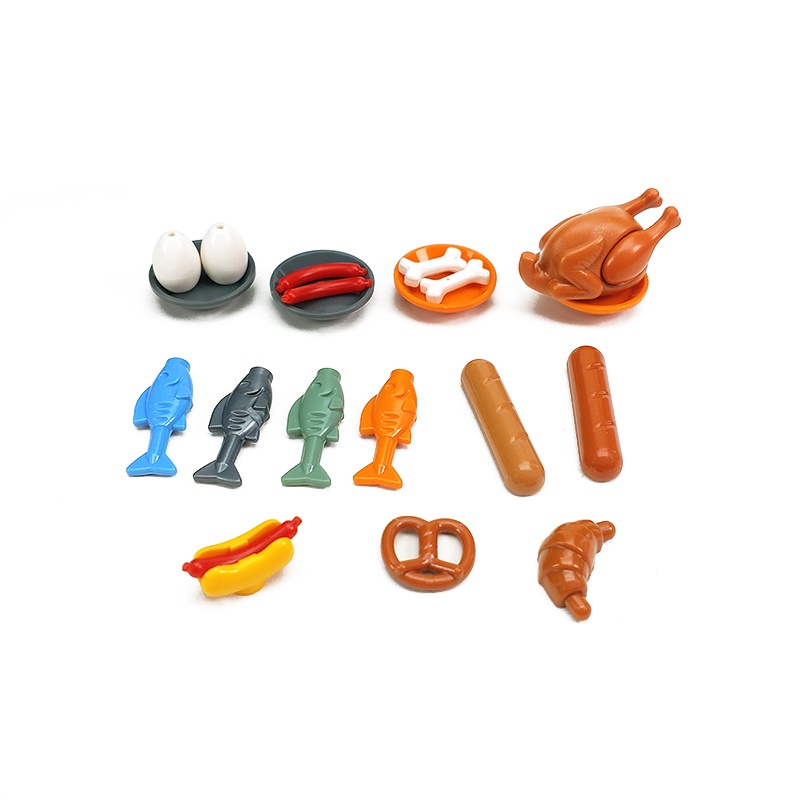 [FunBrick] 20PCS Plate Food and Fruit Models Plastic Toys Playhouse ...