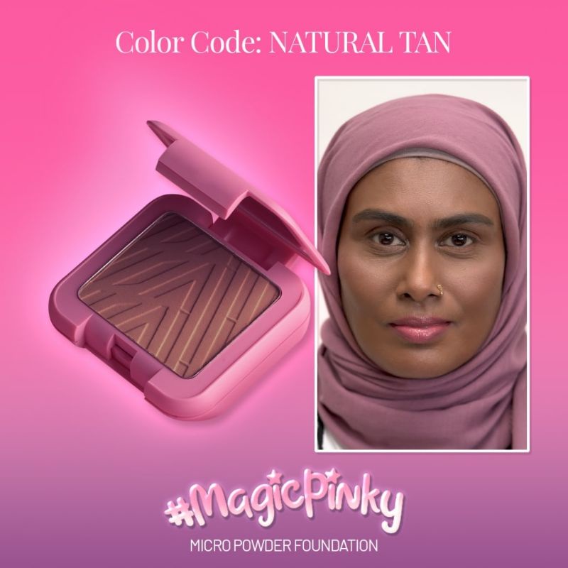 [Must Have] Magic Pinky Compact Powder Makeup Foundation" Bedak Muka ...