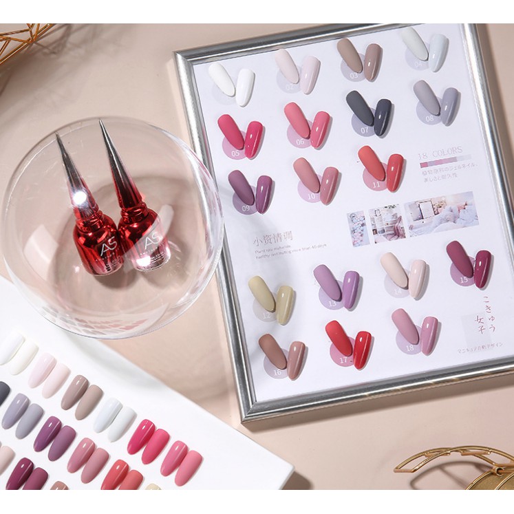 AS Gel Polish 15ml 甲油胶 小资情调PBS系列 18 Colors Series Soak Off Gel Nail ...