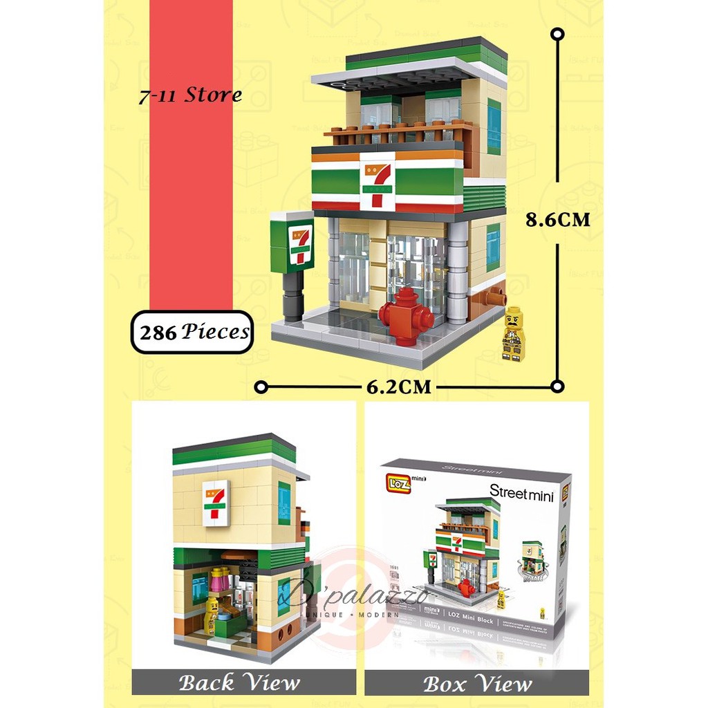 LOZ Mini Branded Building Block / Street Block Street View Block Mini ...