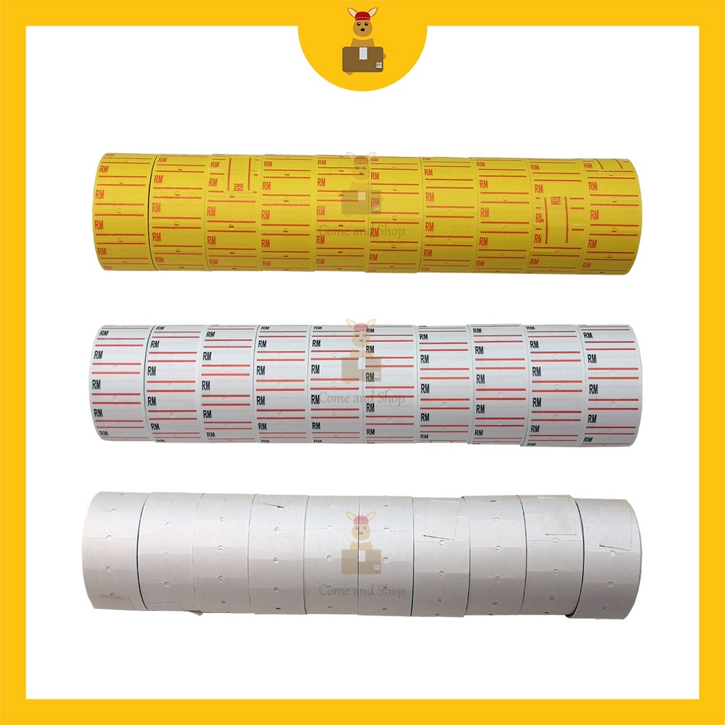 Price Label Sticker Roll Yellow White RM Harga Pelakat Harga Labeller ...