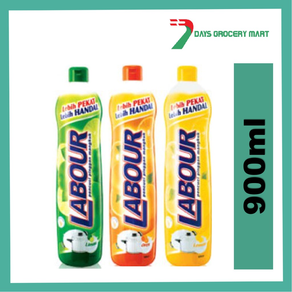 7DAYS: LABOUR Dishwash Liquid 900ML/Pencuci Pinggan Labour 900ml/Orange/Lemon/Lime/900ml/Cecair ...