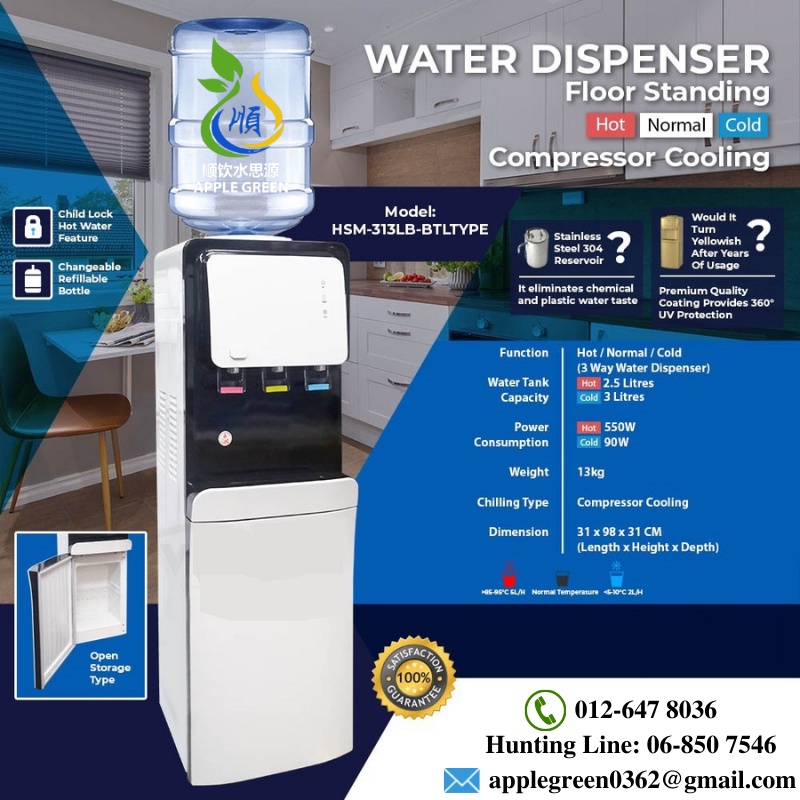 Apple Green 313LB Water Bottle Dispenser 3 way Water Dispenser Hot ...