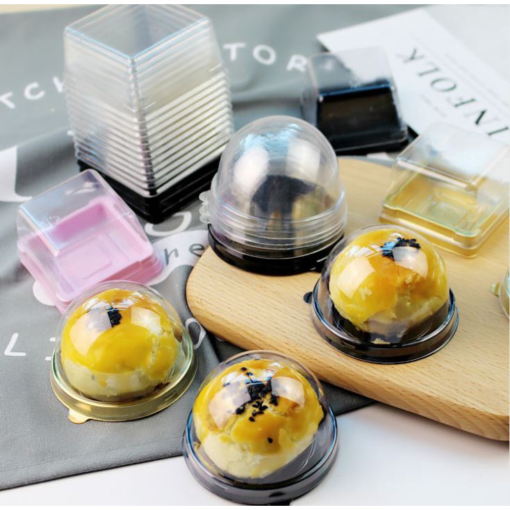 50pcs Square Round Moon Cake Trays Mooncake Packaging Box With Cover ...