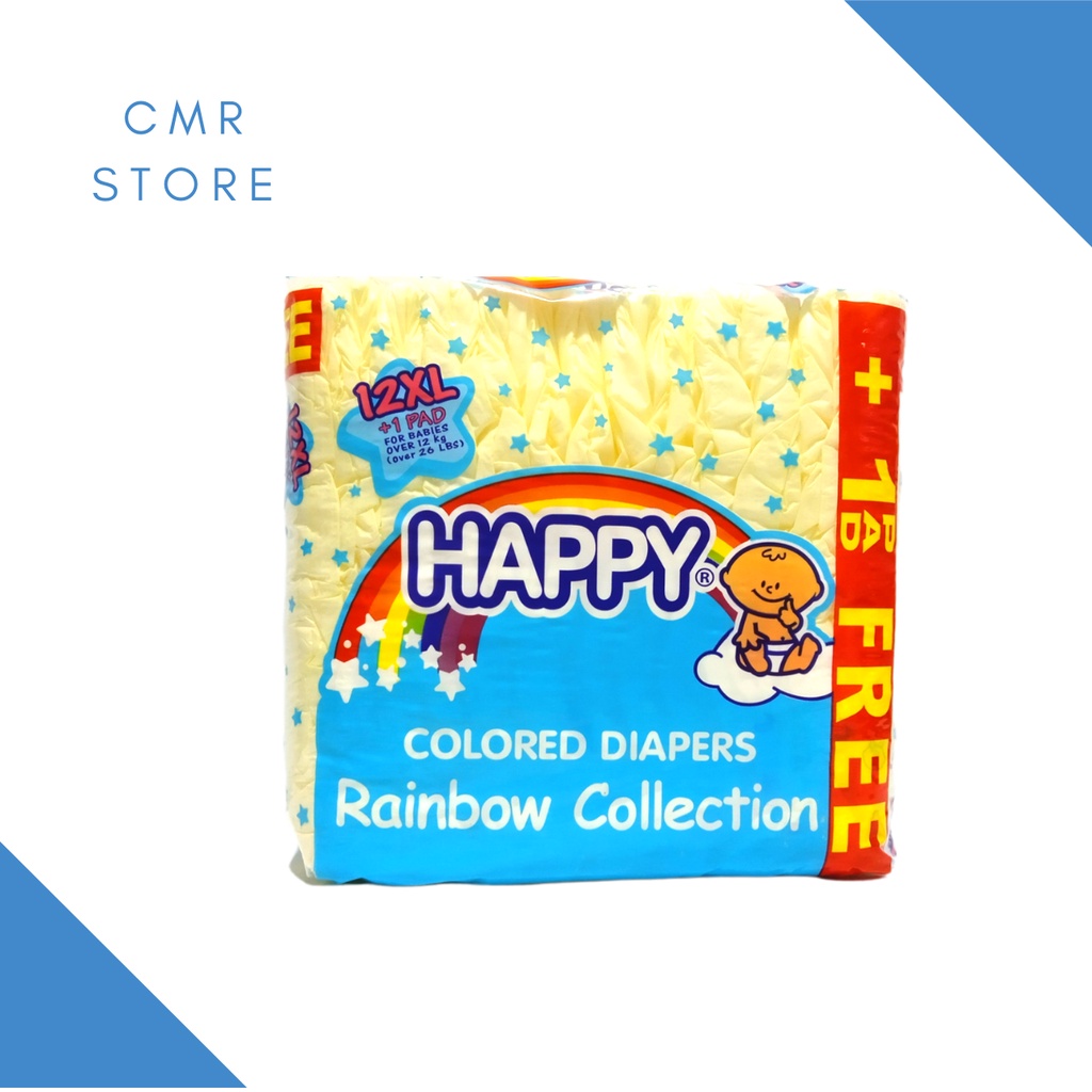Happy Colored Baby Diaper by 12's | Shopee Malaysia