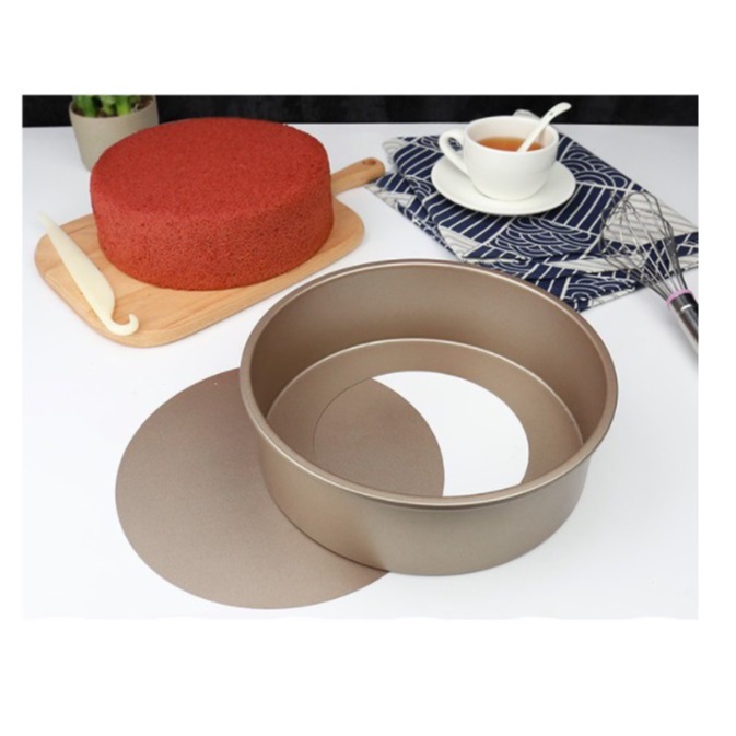 Gold Color Non-stick Thick Round Cake Mould Removable Bottom Cake Pan ...