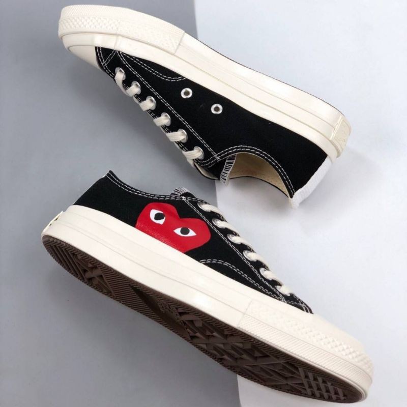 Converse CTAS 70S ox cdg black white original full tag barcode | Shopee ...