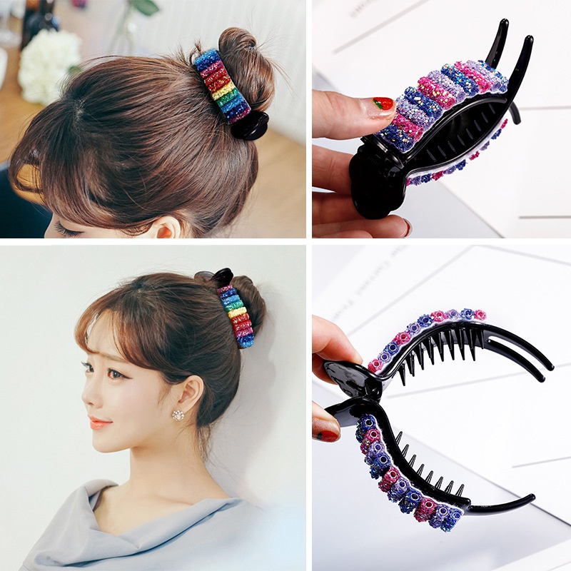 AIDA. Hair Claw Rainbow Pearl Clip Big Crab Jaw Clip Shark Clip ...