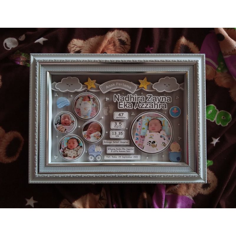 3D Baby Biodata 15R | Birth Biodata | Baby Born | Wall Decor | 3D Frame ...