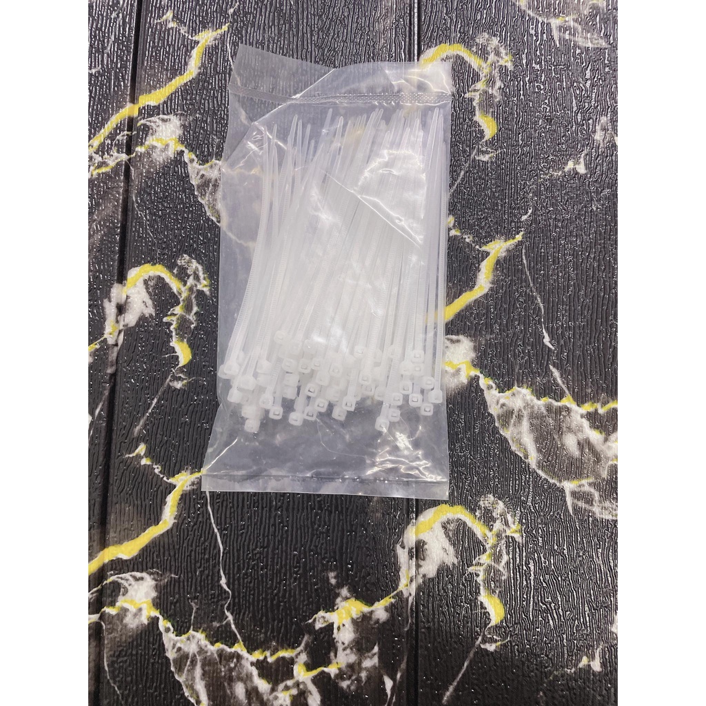 Nylon cable tie black/white 100pcs Wire Zip Tie Pengikat Kabel wayar ...