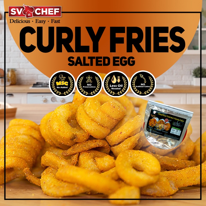 USA Curly Fries Salted Egg Flavor 200g, delicious and crispy high ...