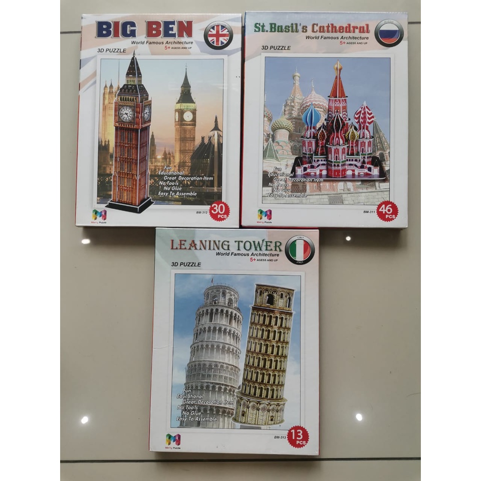 [Ready Stock] World Famous Architecture Leaning Tower Of Pisa 3D Paper ...