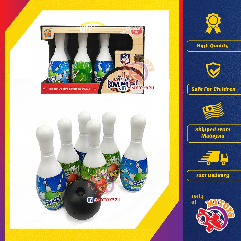 Bowling Set Kids 6 Pin Bowling Game Toy Indoor Sports Toys for Boys ...