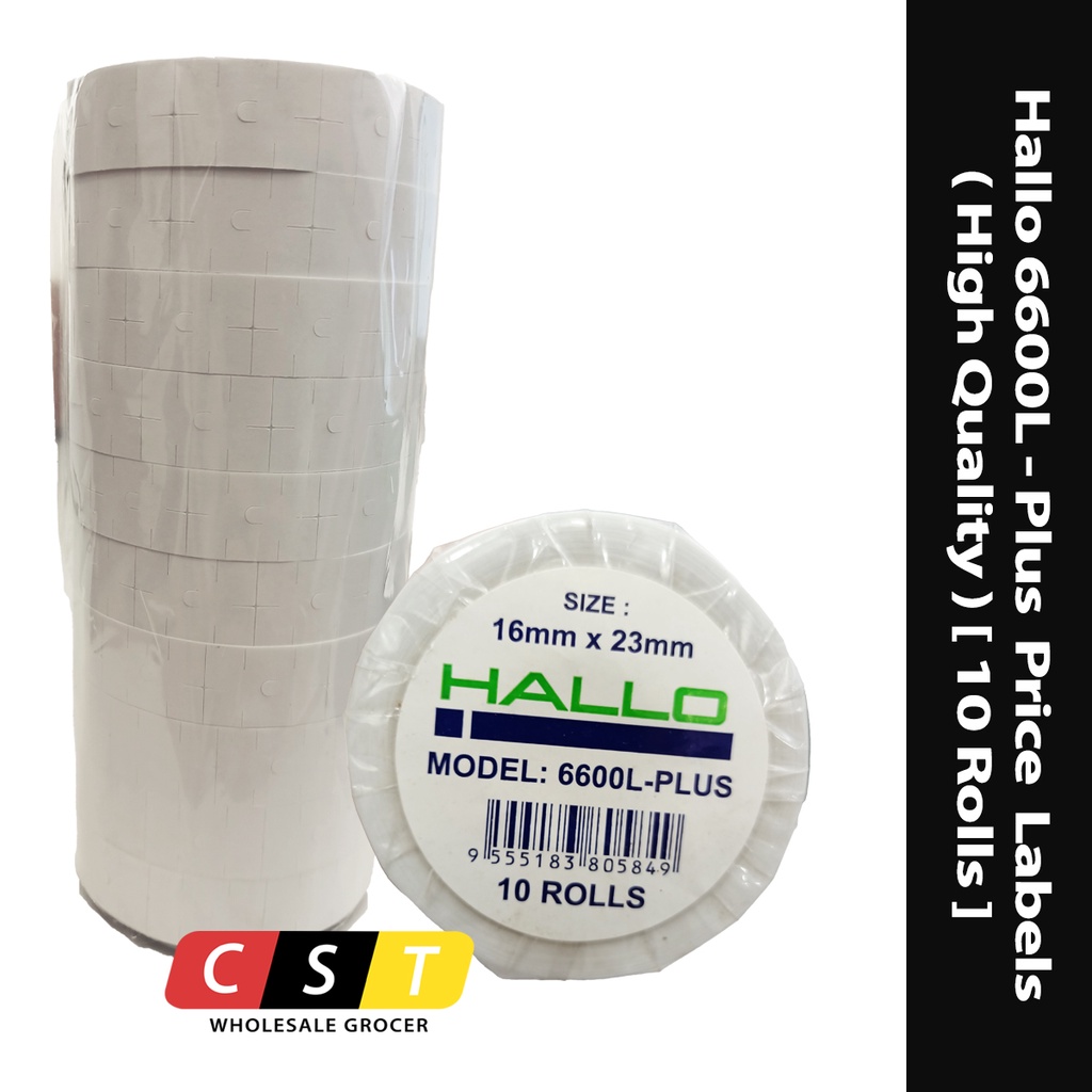 Hallo 6600L - Plus Price Labels (High Quality) [10 Rolls] | Shopee Malaysia