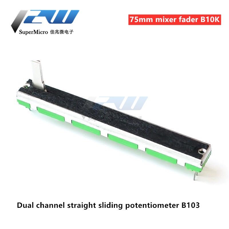 Potentiometer Resistor B103 10K Ohm, Linear Dual Channel Slide Potentiometer, 10K Potentiometer ...