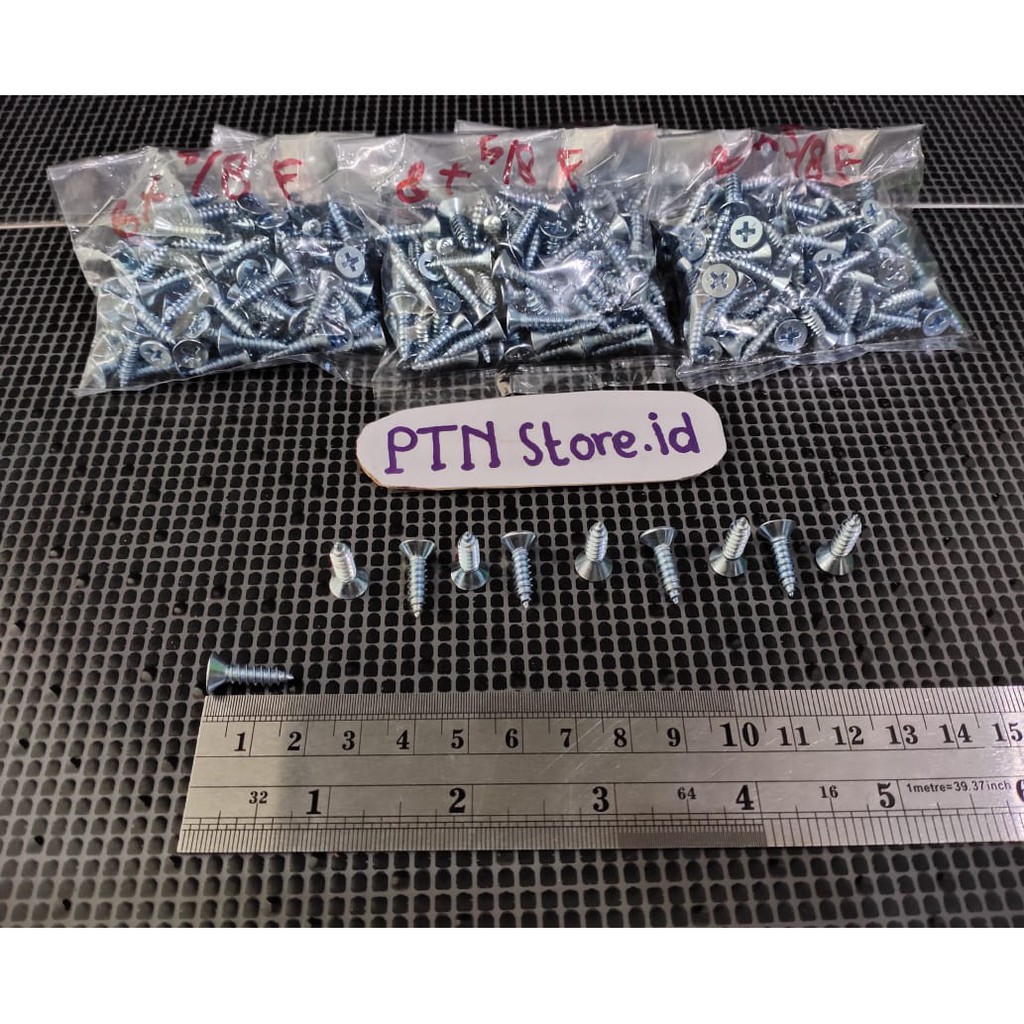 8X5/8 F+AB SCREWS/RETAIL SCREWS FLAT HEAD SCREWS/1 PACK CONTAINS 90 PCS ...
