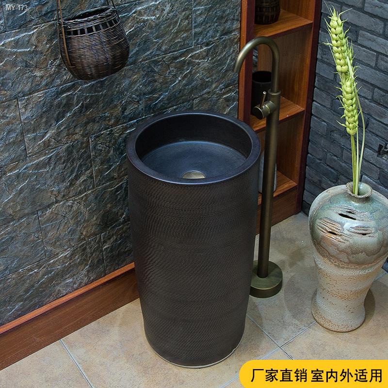 ♝Column basin ceramic wash basin balcony outdoor bathroom washbasin one ...