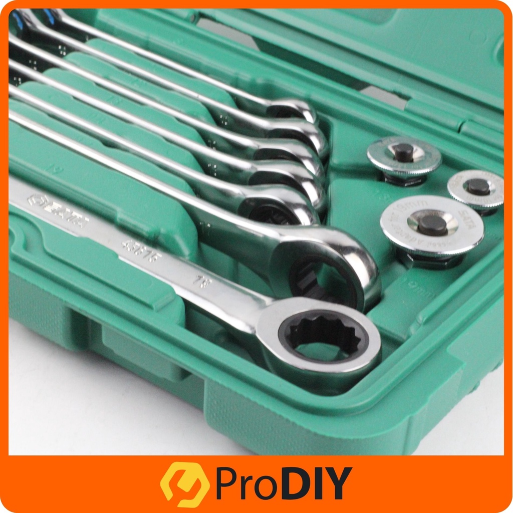 SATA 09081 10PCS Combination Ratchet Wrench Spanar Tool Box