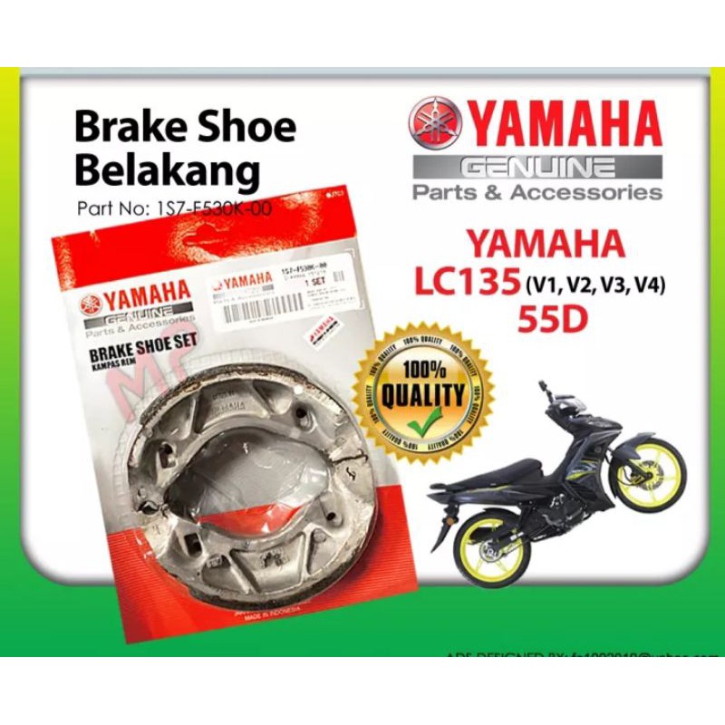 YAMAHA Rear Brake Shoe ( Original ) - LC135 V1 / V2 / V3 / V4 / 55D ...