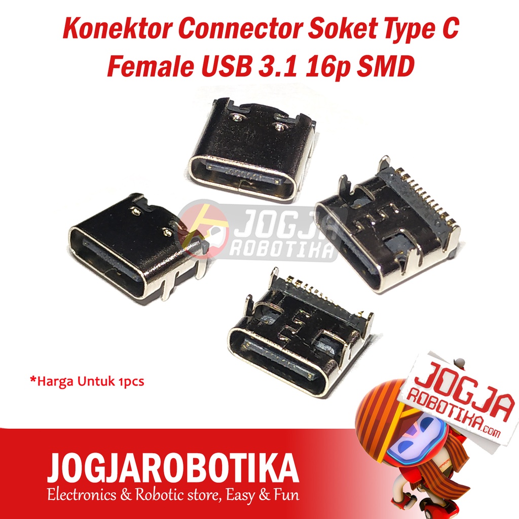 Type C Female USB 3.1 16p SMD Socket Socket Connector | Shopee Malaysia