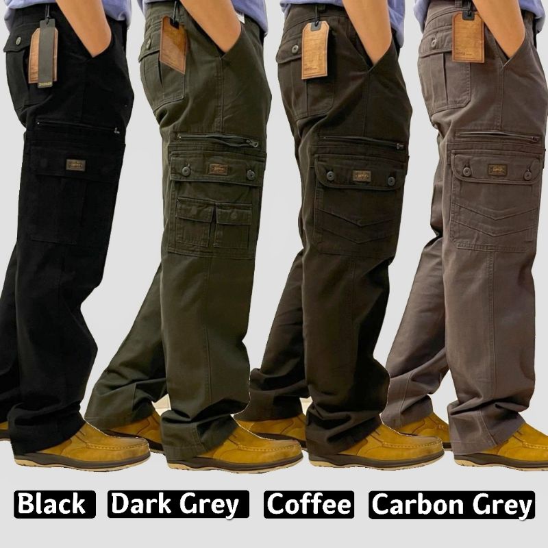 Dapper Men's Cargo Cotton Regular Long Pants | Shopee Malaysia