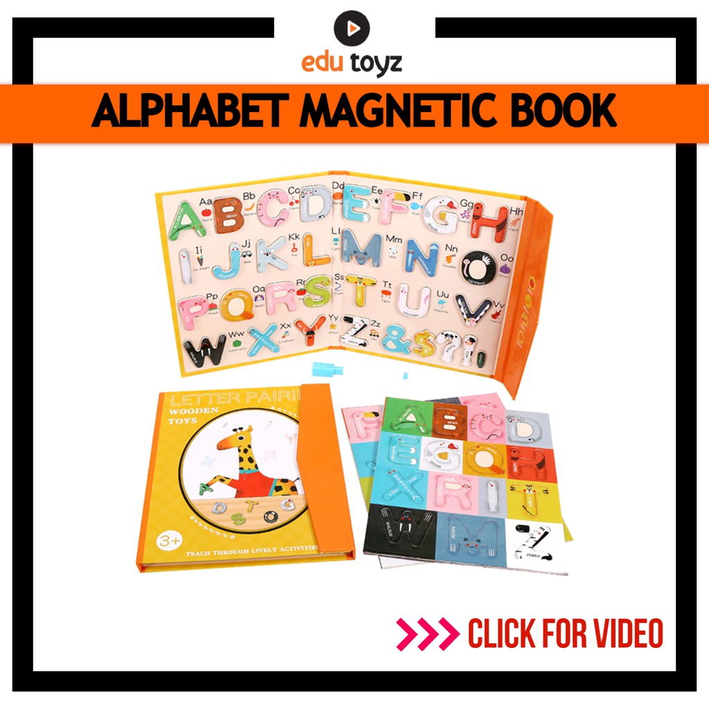 EDUTOYZ Wooden Magnetic Alphabet Book 26 Letters | Shopee Malaysia