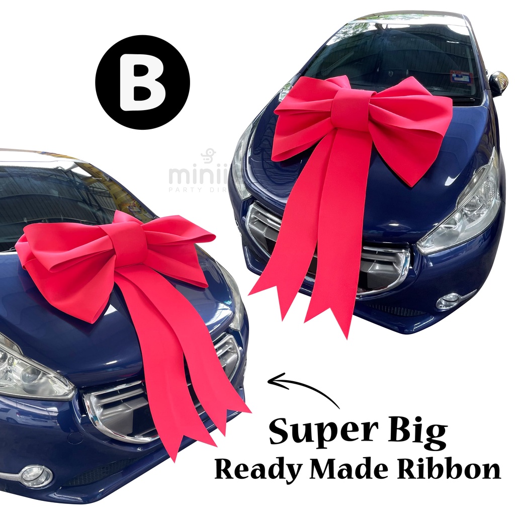 MINIIS PARTY Big Ribbon For Car READY MADE Big Car Ribbon Kereta Big ...