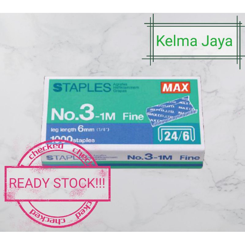 💥READY STOCK!!!💥 MAX STAPLES 3-1M (24/6) - MX-3-1M | Shopee Malaysia