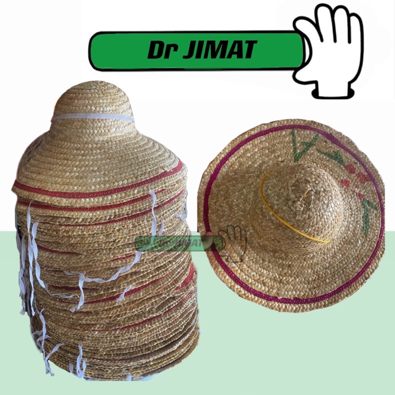 BIGSALES Grass Straw Farmer Hat Cap / Topi Rumput Jerami Petani ...