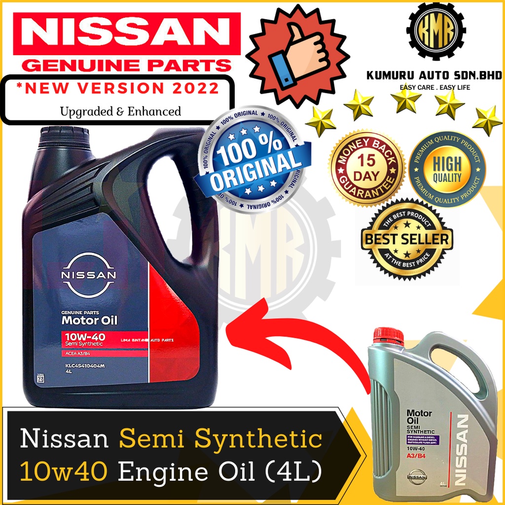 (1@BTL) Original Nissan Semi Synthetic Engine Oil 10W40 A3/B4 4L ...