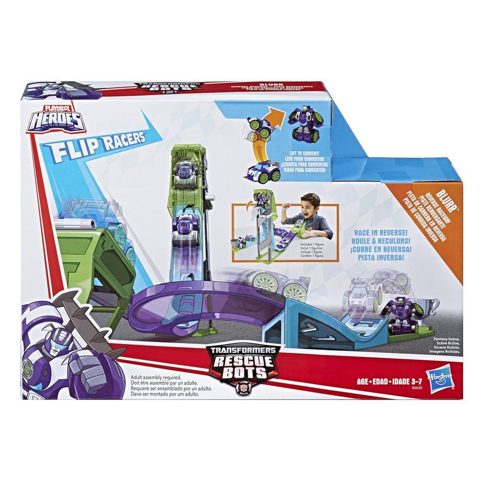 Transformers Rescue Bots Flip Racers Set Blurr reverse raceway ...