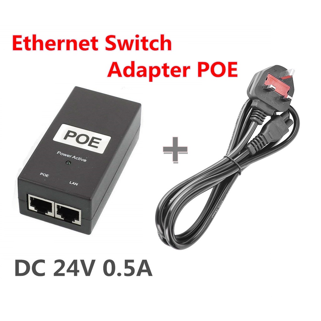 【READY STOCK】24V 0.5A Ethernet Switch Adapter POE Power Supply Injector ...